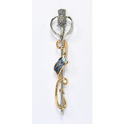 Saltire and thistle kilt pin – Celtic Tides/Celtic Corner